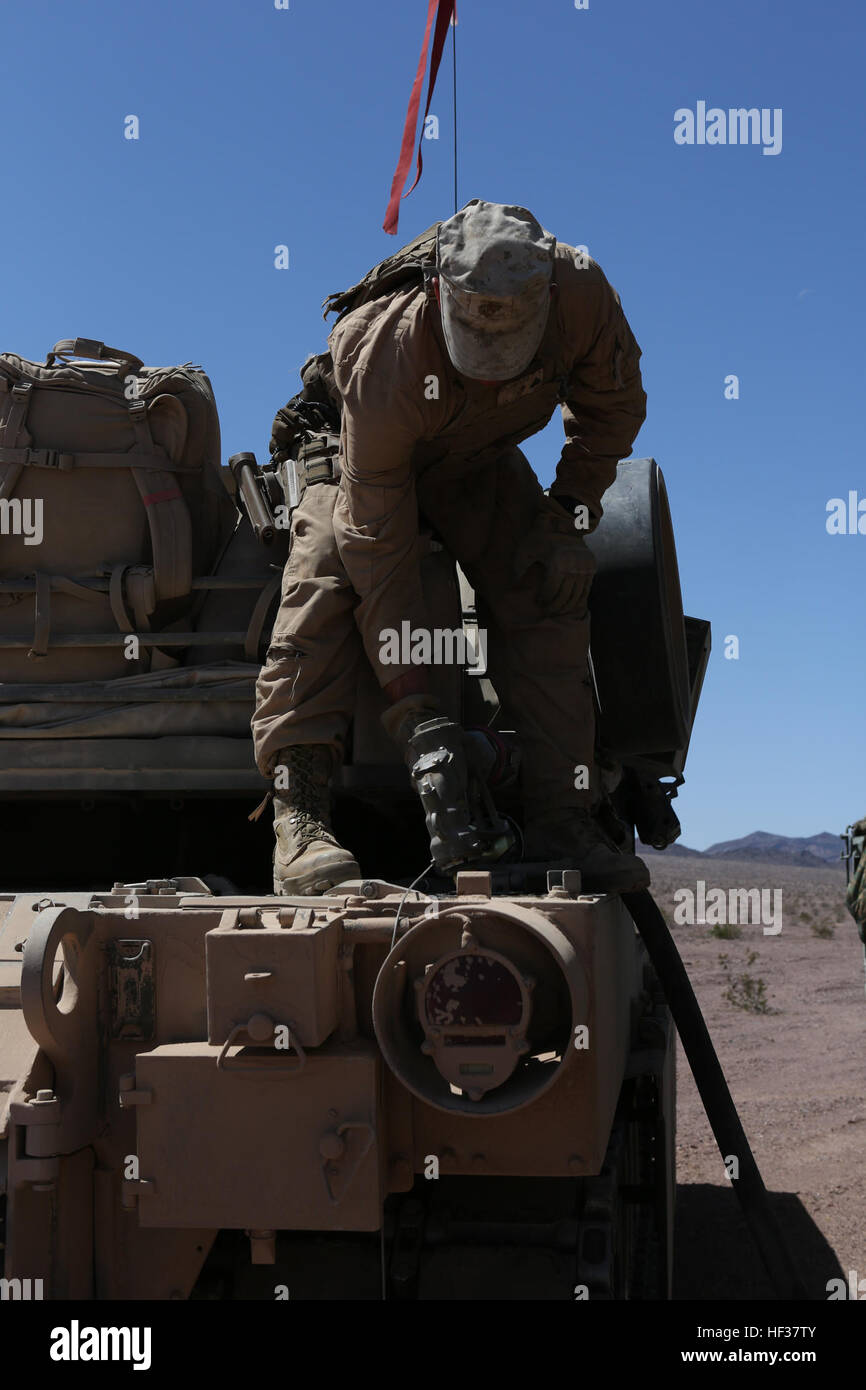 A Marine with Company A, 1st Tank Battalion, 1st Marine Division ...