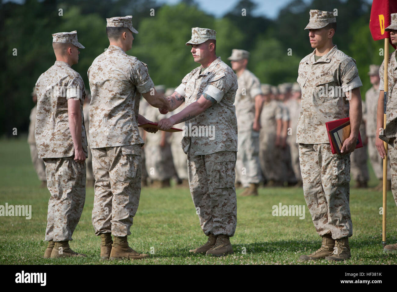 U.S. Marine Corps Sgt. Lance T. Root, right, Combat Instructor with ...
