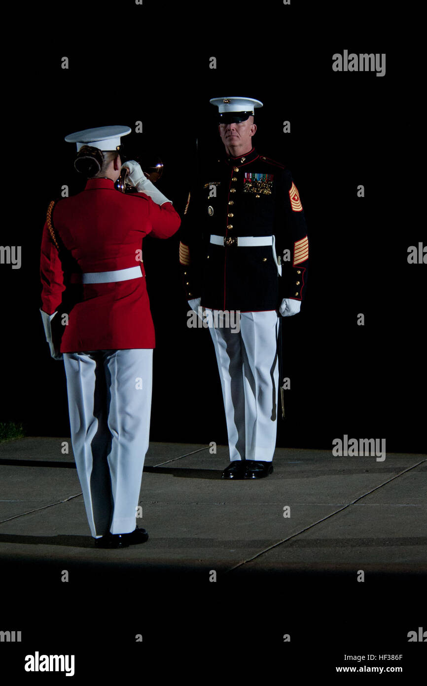 U.S. Marine Corps Staff Sgt. Codie Williams, with U.S. Marine Drum ...