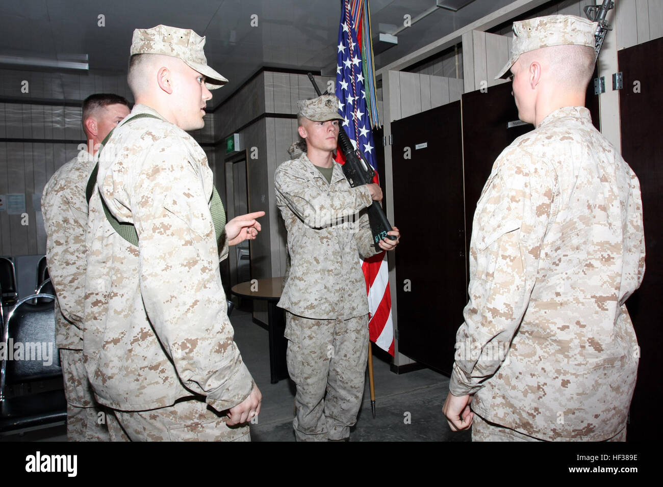 Cpl. Donald White, left, the color sergeant for the 22nd Marine ...