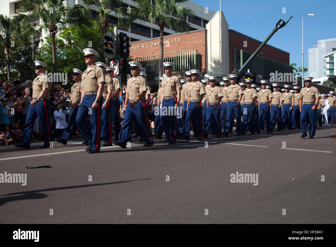U.S. Marines march in the Australian and New Zealand Army Corps Day ...