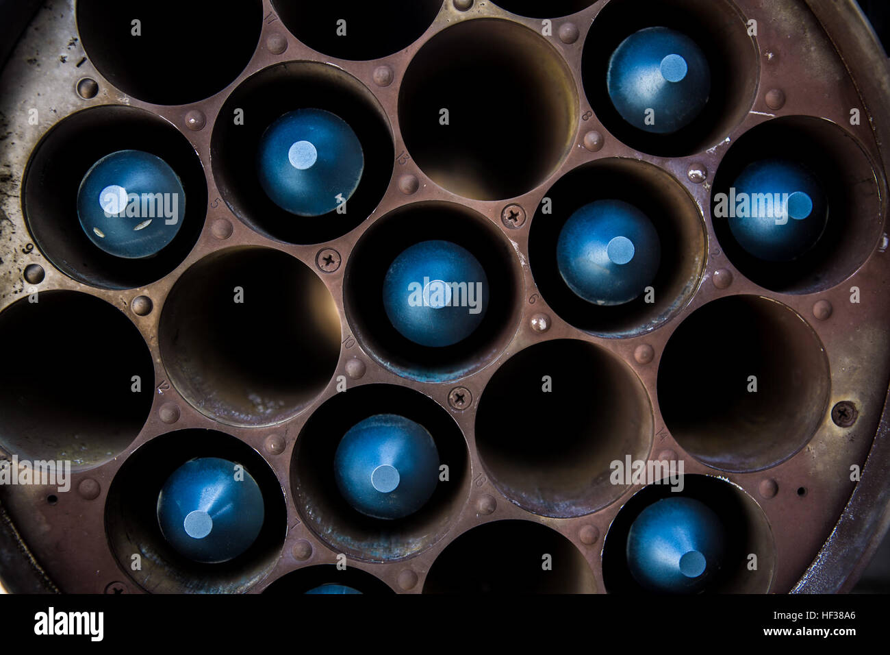 2.75 inch inert rockets are mounted to a U.S. Marine Corps UH-1Y Venom ...