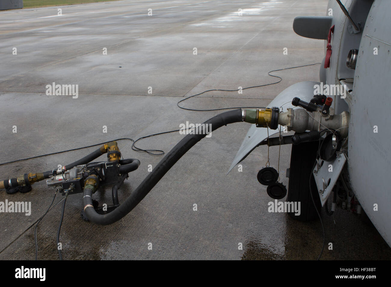 A fuel pump module attached to an MV-22B Osprey with Marine Medium ...