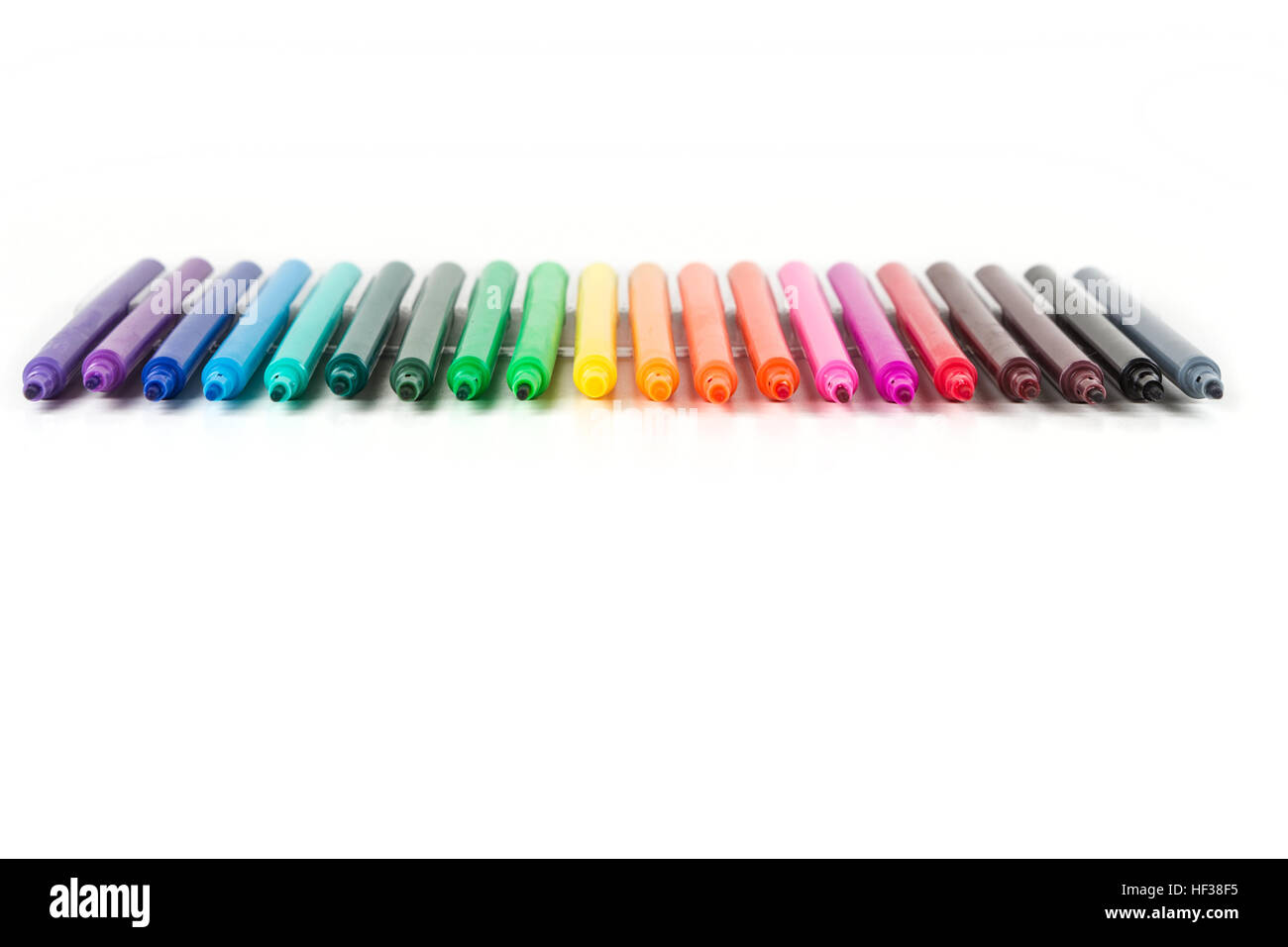 Rainbow colored pack of markers isolated on white background Stock ...