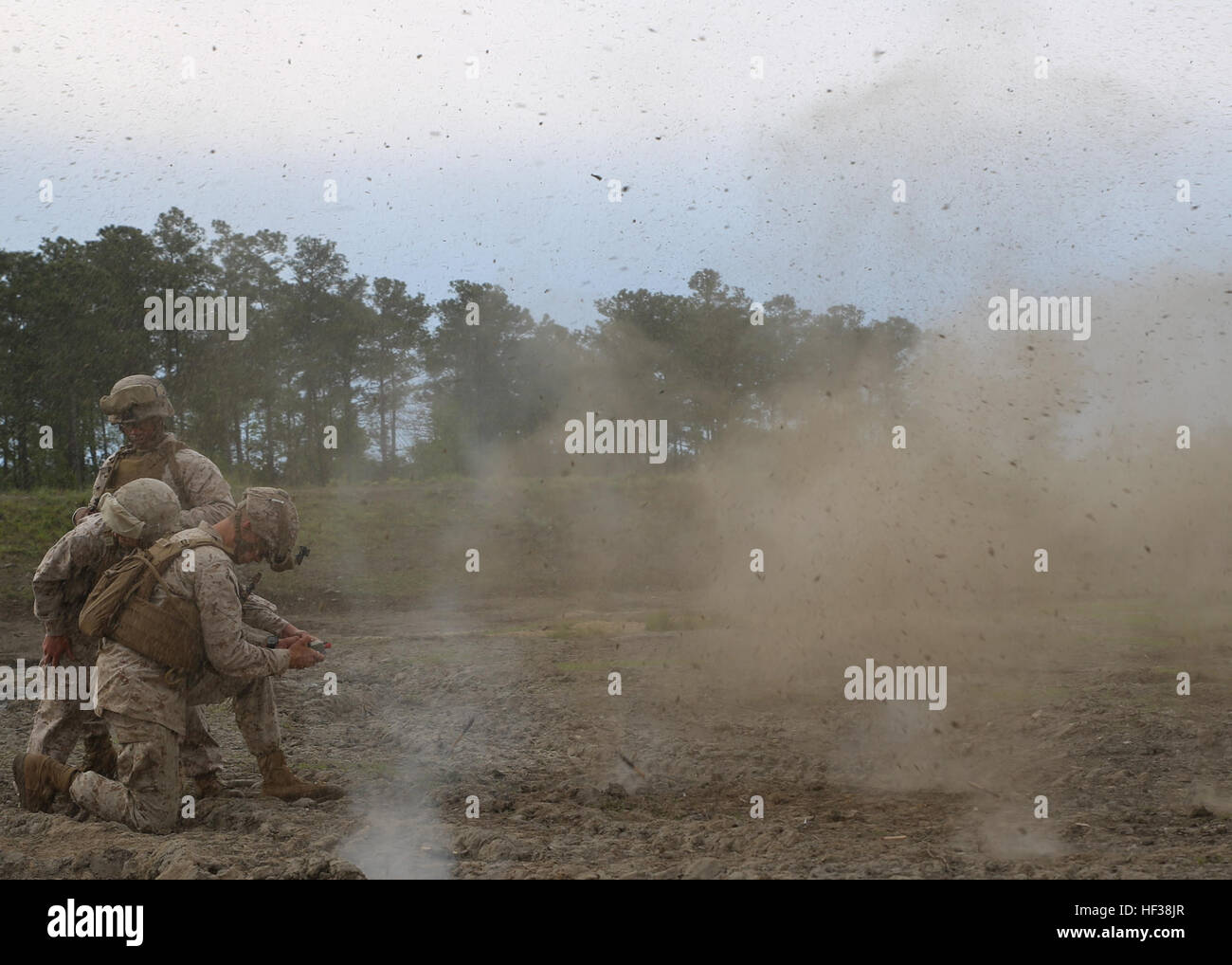 Marines with 2nd Combat Engineer Battalion set off a series of ...