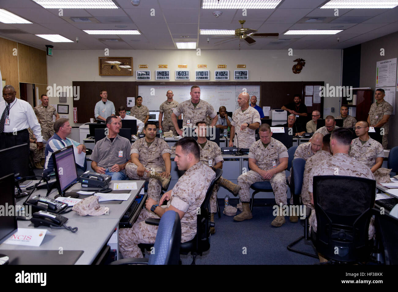 U.S. Marine Corps Brig. Gen. Edward D. Banta (center), commanding ...
