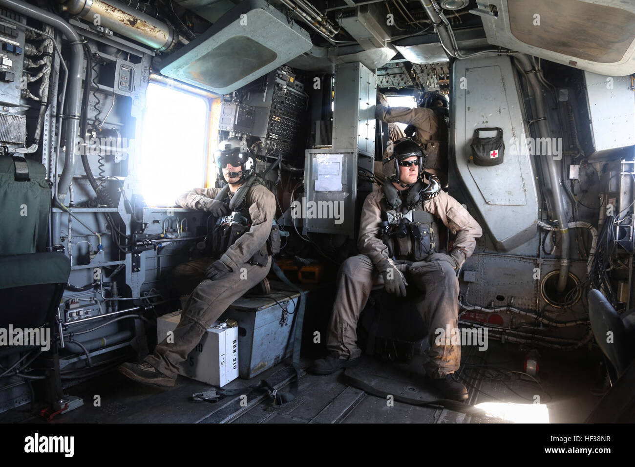 U.S Marine Corps Cpl. Nicholas Solomon, a CH-53E Super Stallion crew ...