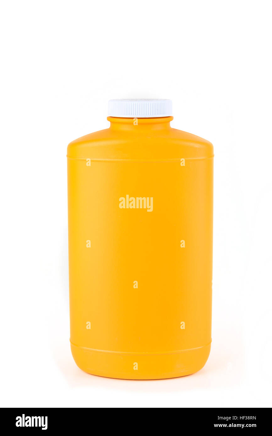Orange bottle of foot powder isolated on white background Stock Photo ...
