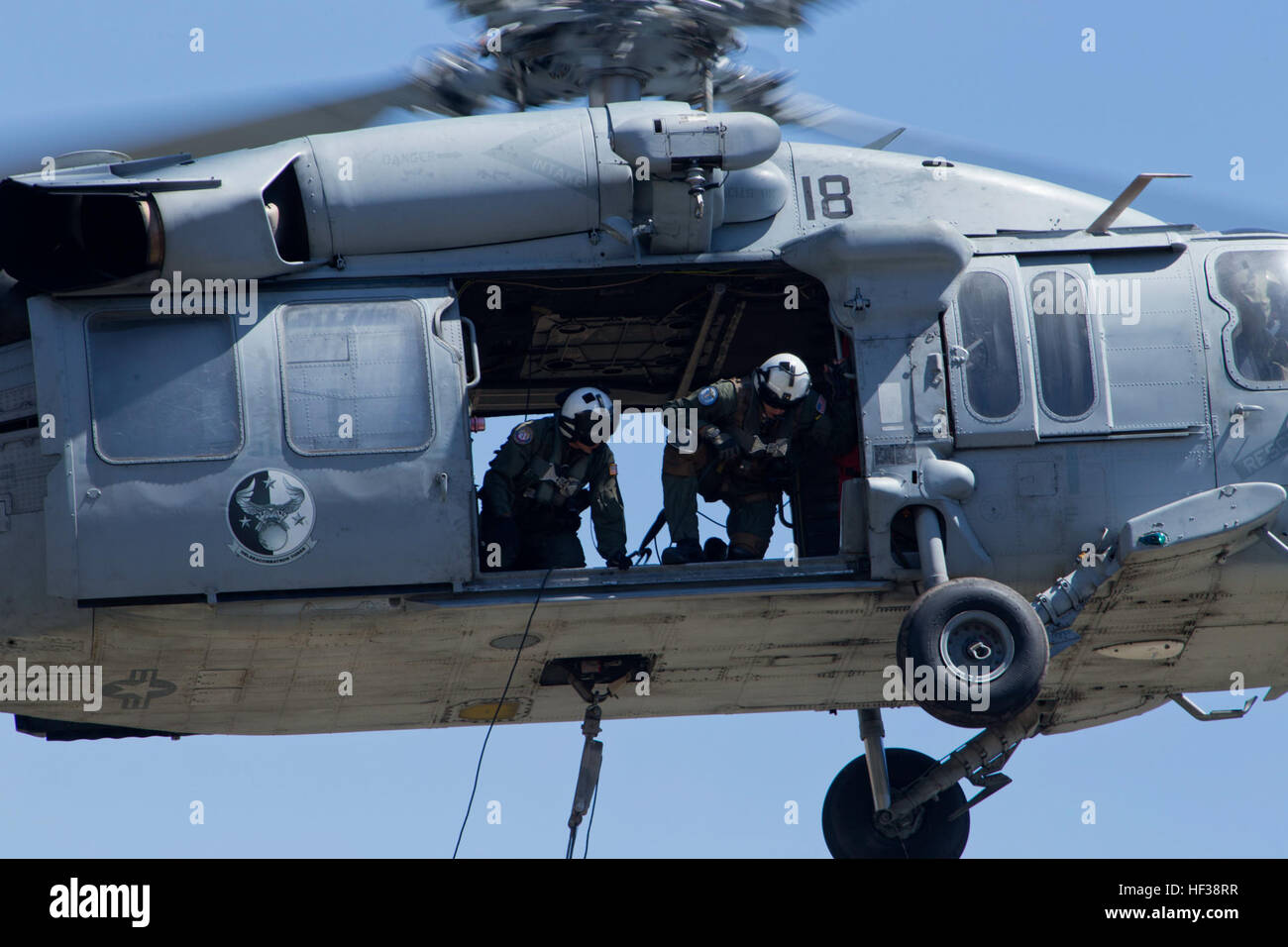 A U.S. Navy MH-60S Seahawk with Helicopter Sea Combat Squadron THREE ...