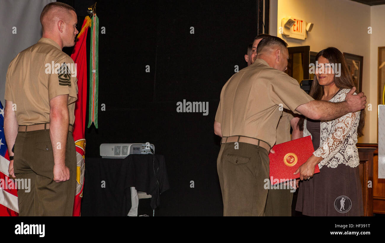 U.S. Marine Corps Lt. Col. Anthony J. Bango, center, commanding officer ...