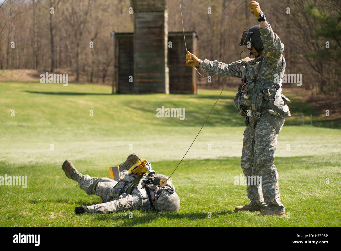 U.S. Army Soldier Staff Sgt. Stephen Trala, right, from Charlie Company ...