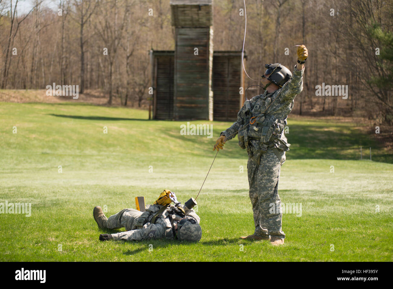 U.S. Army Soldier Staff Sgt. Stephen Trala, right, from Charlie Company ...