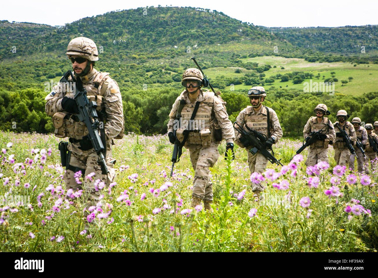 Spanish Marines from 2nd Battalion, Spanish Marine Brigade make their ...