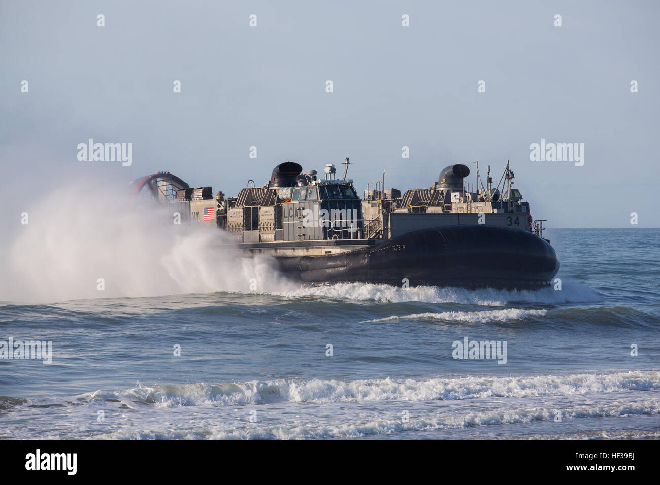 A U.S. Navy Landing Craft Air Cushion (LCAC) assigned to Amphibious ...