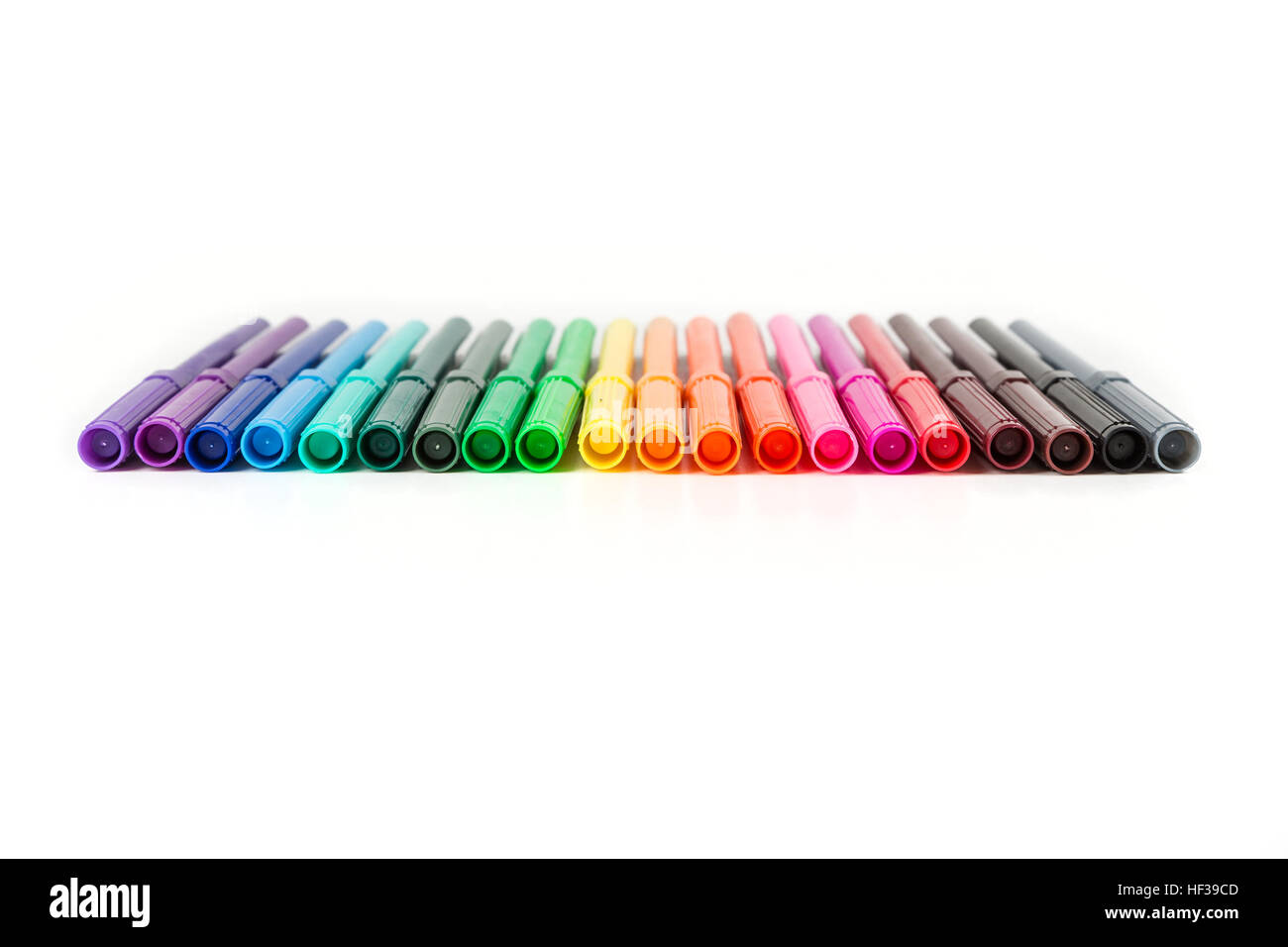 Rainbow colored pack of markers isolated on white background Stock ...