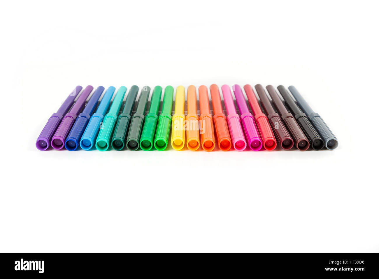 Rainbow colored pack of markers isolated on white background Stock ...