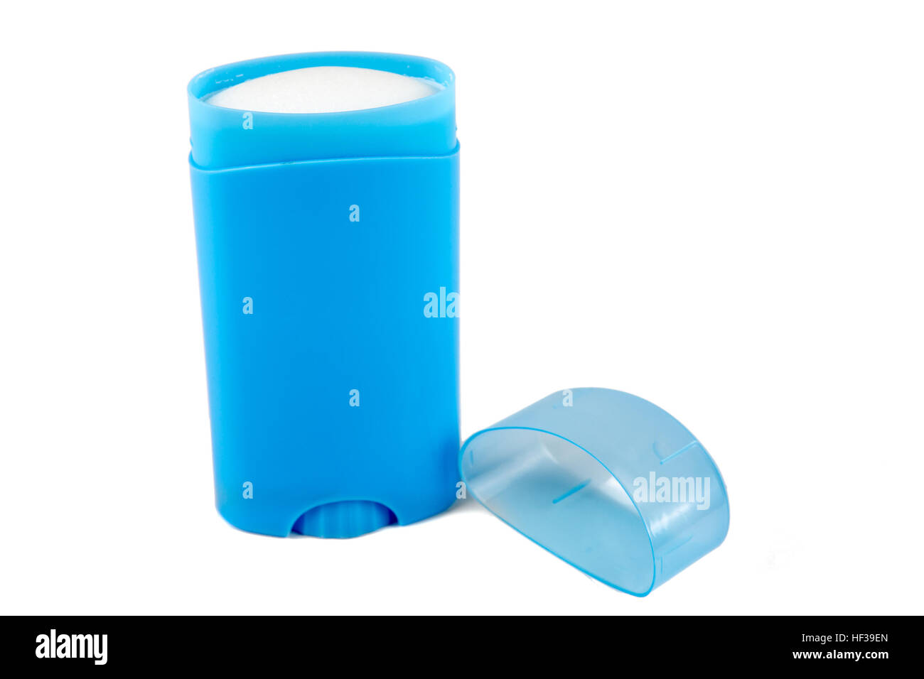 Blue deodorant container isolated on white background Stock Photo - Alamy