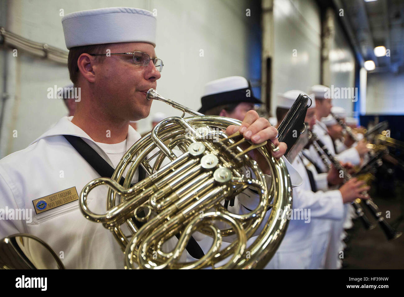 U.S. Navy Sailors with the Naval Air Station Key West band play the ...