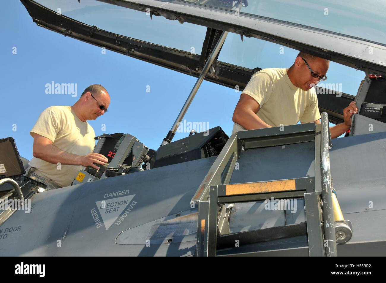 Air Force aircraft ordnance systems mechanics from the 177th Fighter ...