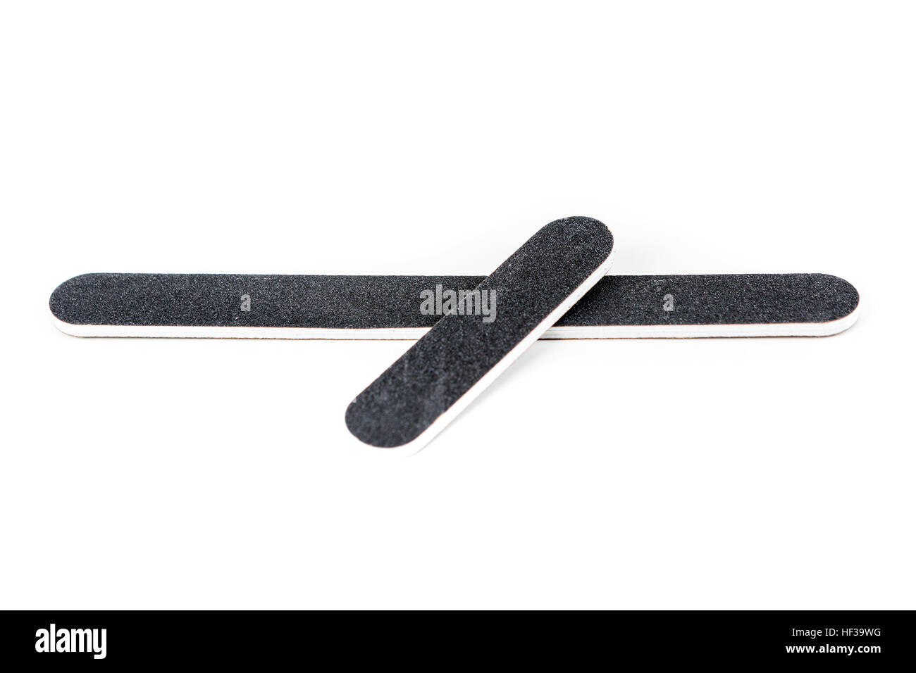 Large and small black emery boards isolated on white background Stock ...