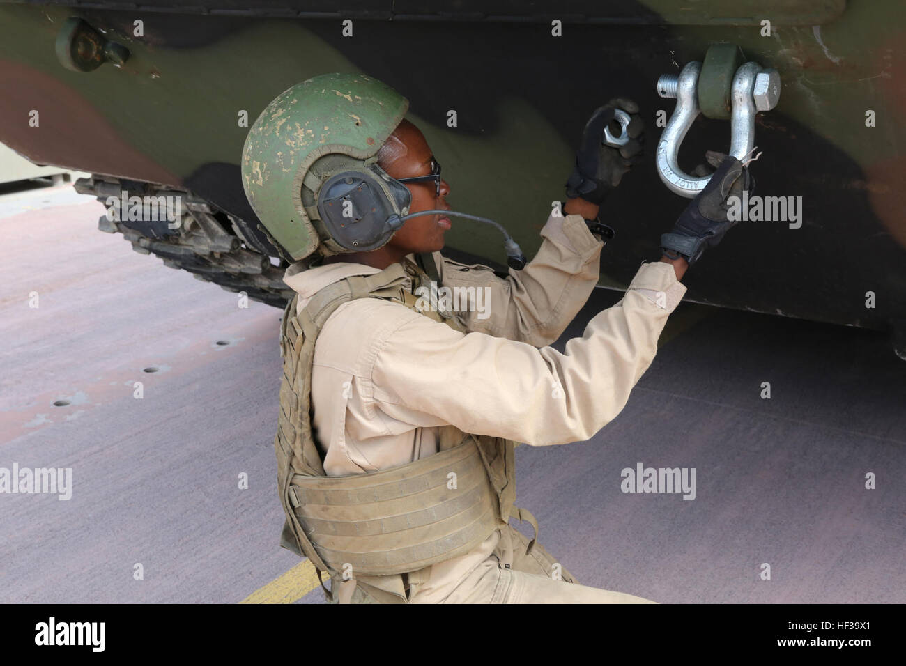 Sgt. Zarina Flemming, amphibious assault vehicle crewman, with AAV ...
