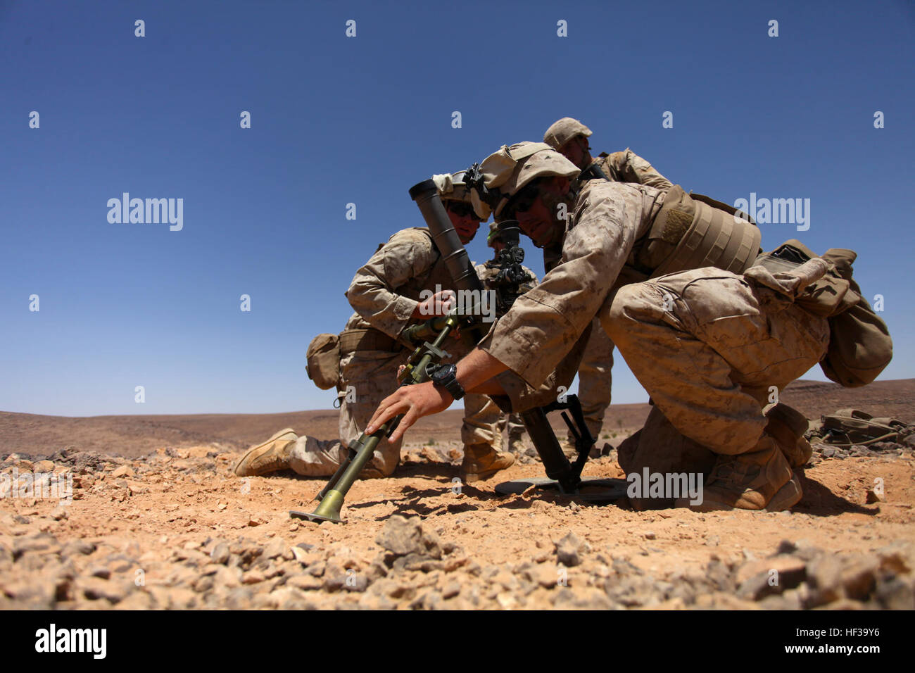 Mortarmen with Kilo Company, Battalion Landing Team 3rd Battalion, 6th ...