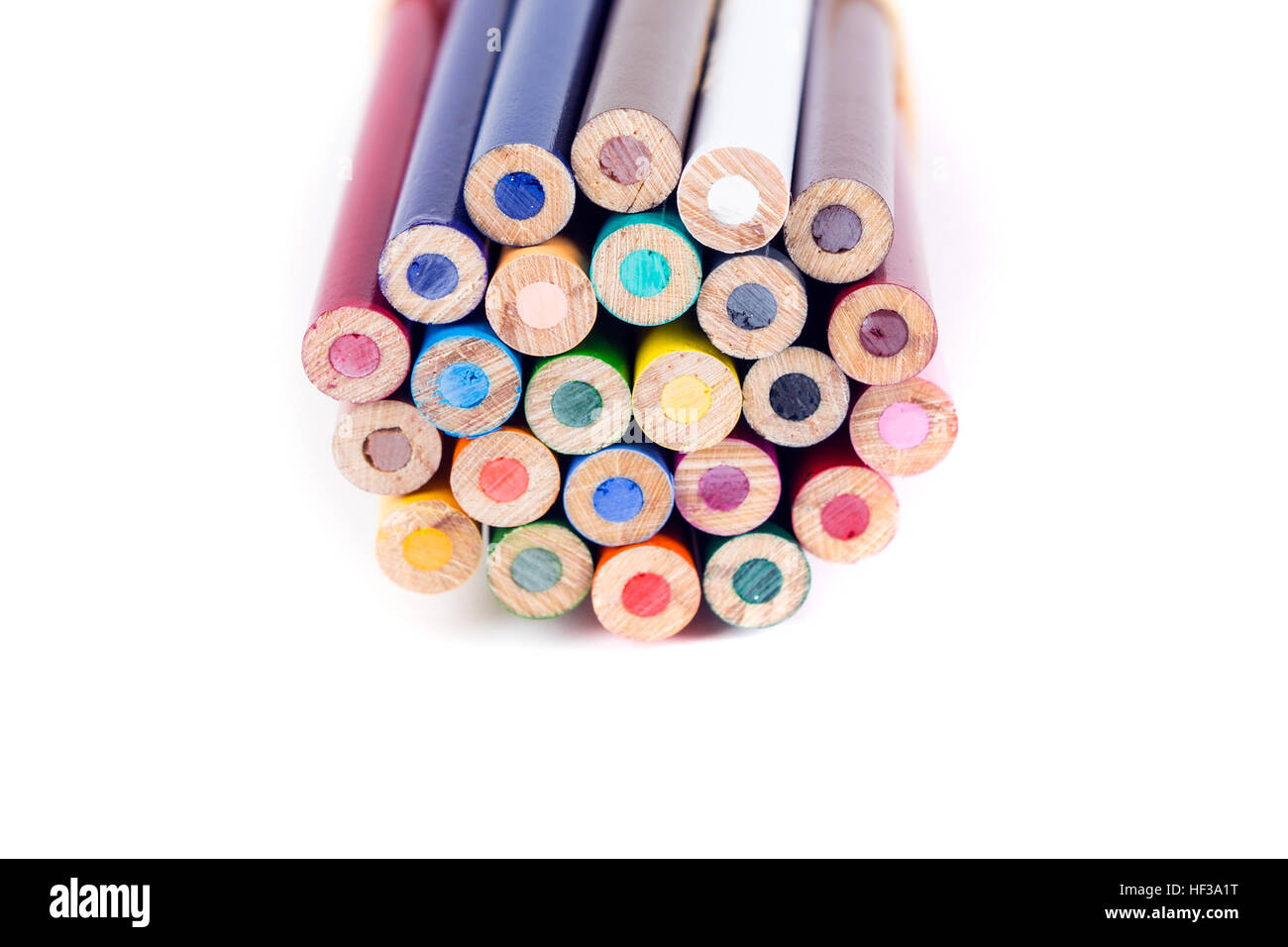 Bunch of assorted colored pencils isolated on white background Stock ...