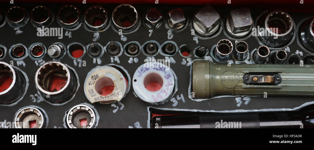 Tools are used to disassemble an AV-8B Harrier at Marine Corps Air ...