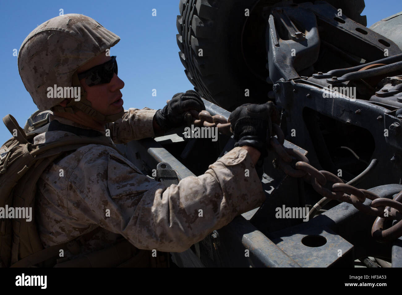A U.S. Marine with Combat Logistics Battalion 6, Combat Logistics ...