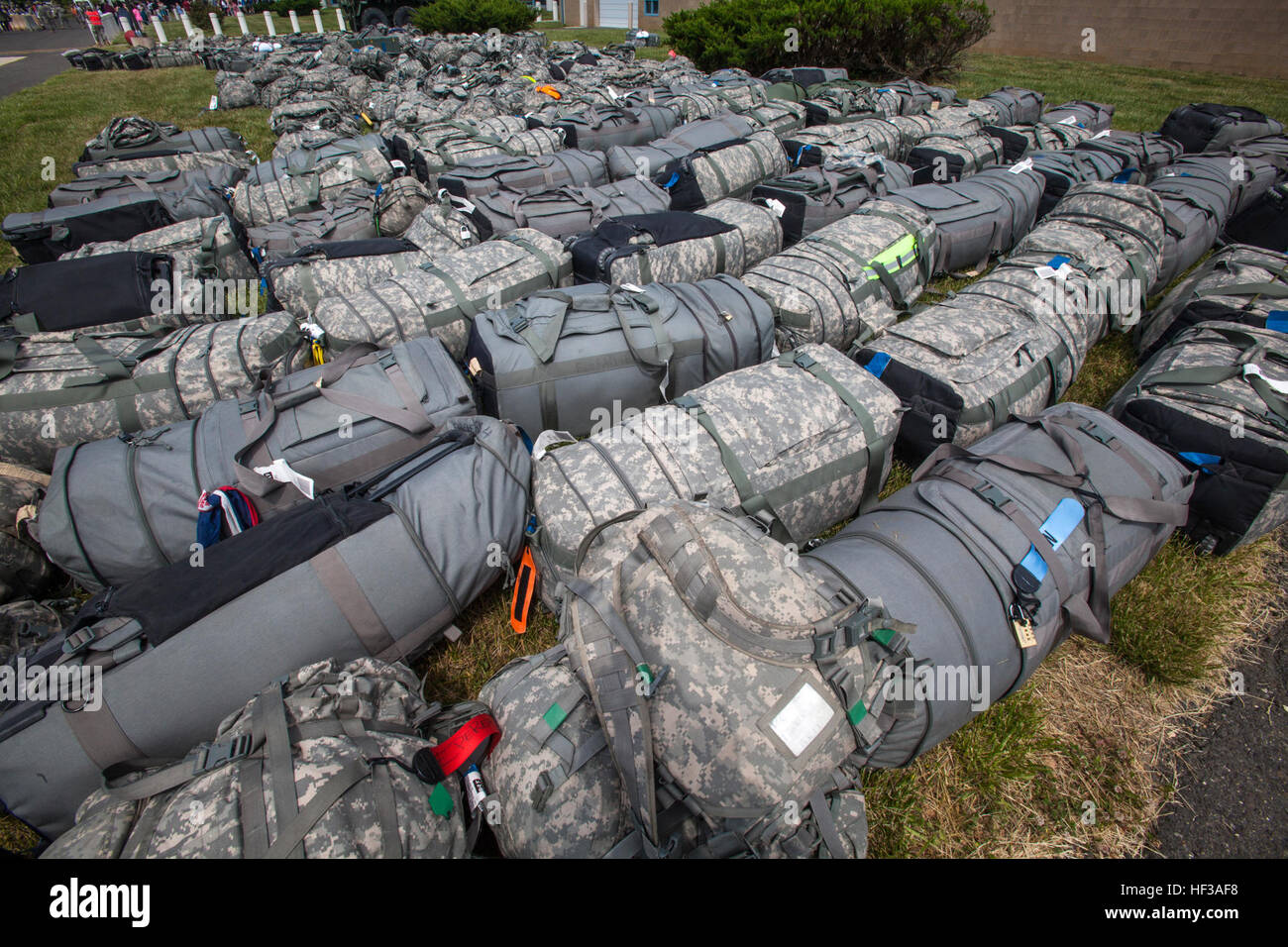 Bags belonging to Soldiers with the 1-114th Infantry, New Jersey Army ...