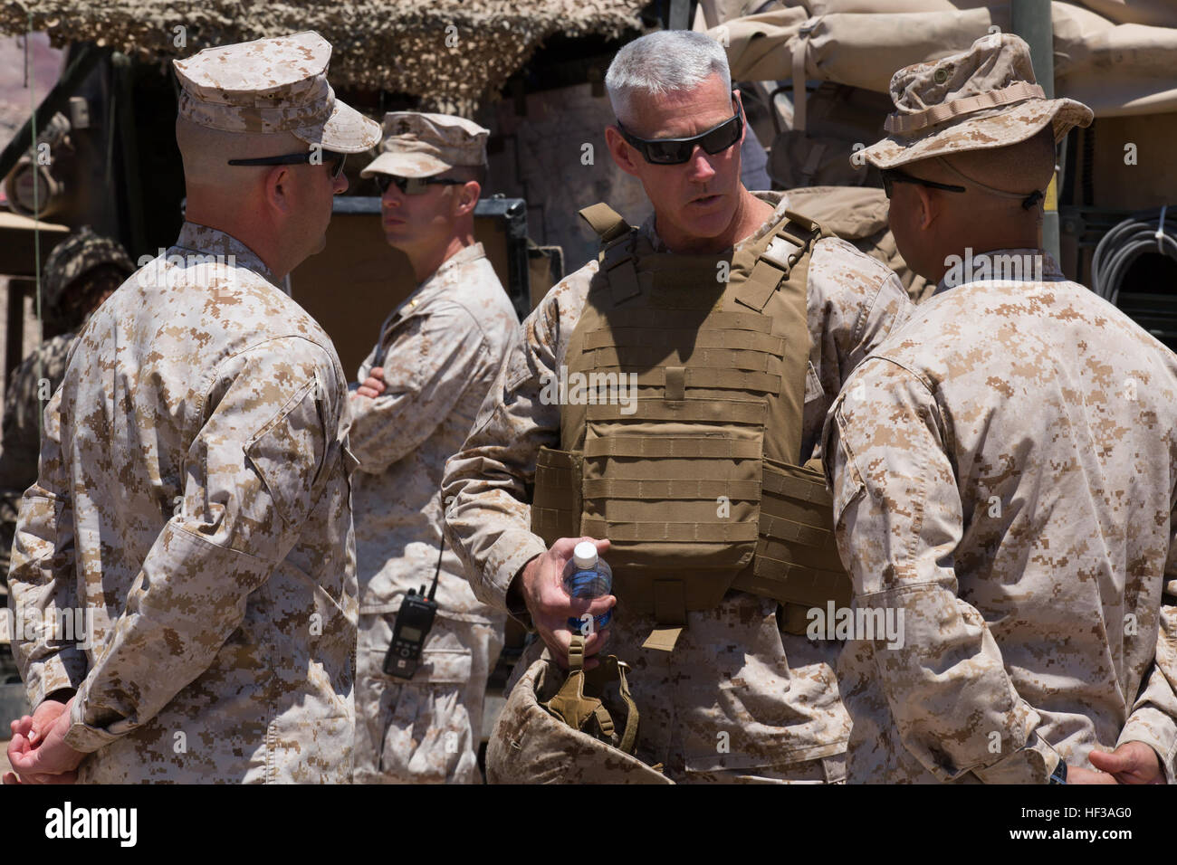 U.S. Marine Corps Maj. Gen. Brian D. Beaudreault, center, commanding ...