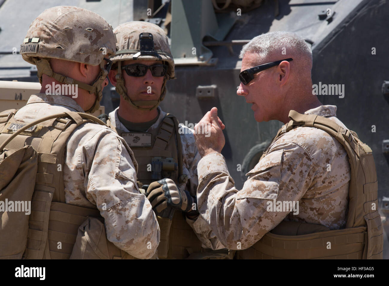 U.S. Marine Corps Maj. Gen. Brian D. Beaudreault, right, commanding ...
