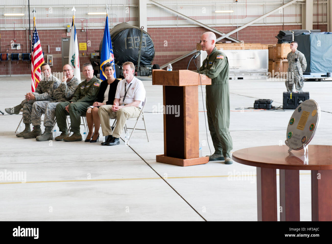Col. Shaun Perkowski, 167th Airlift Wing commander, gives his remarks ...