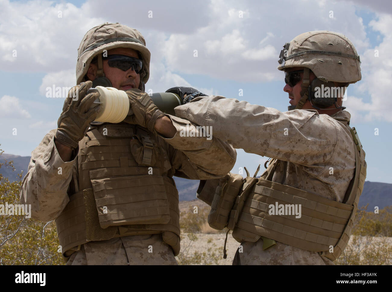 U.S. Marines with Golf Battery, 2nd Battalion, 10th Marines, conduct ...