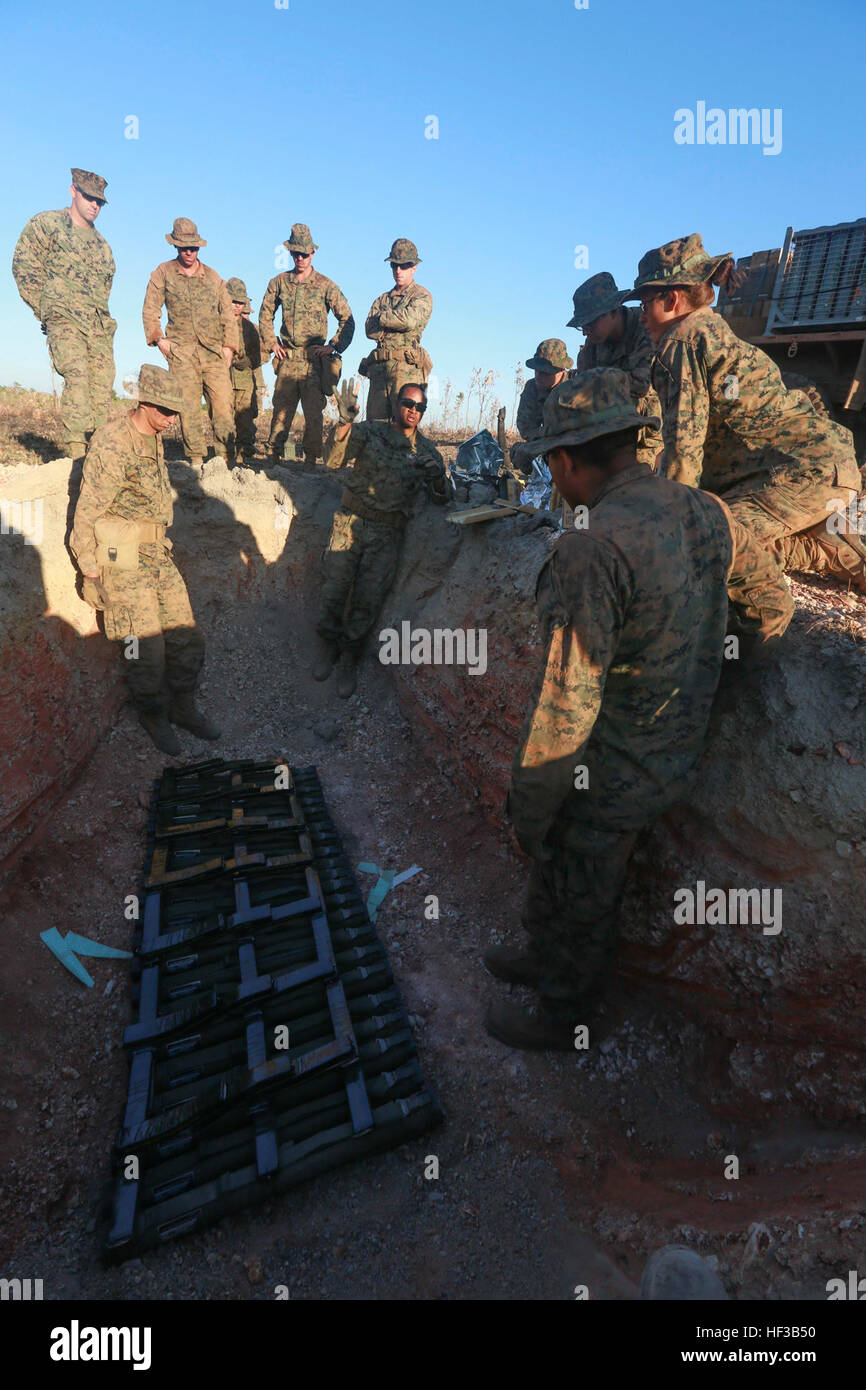 U.S. Marine Corps Sgt. Roderick Wiley teaches a class about explosives ...