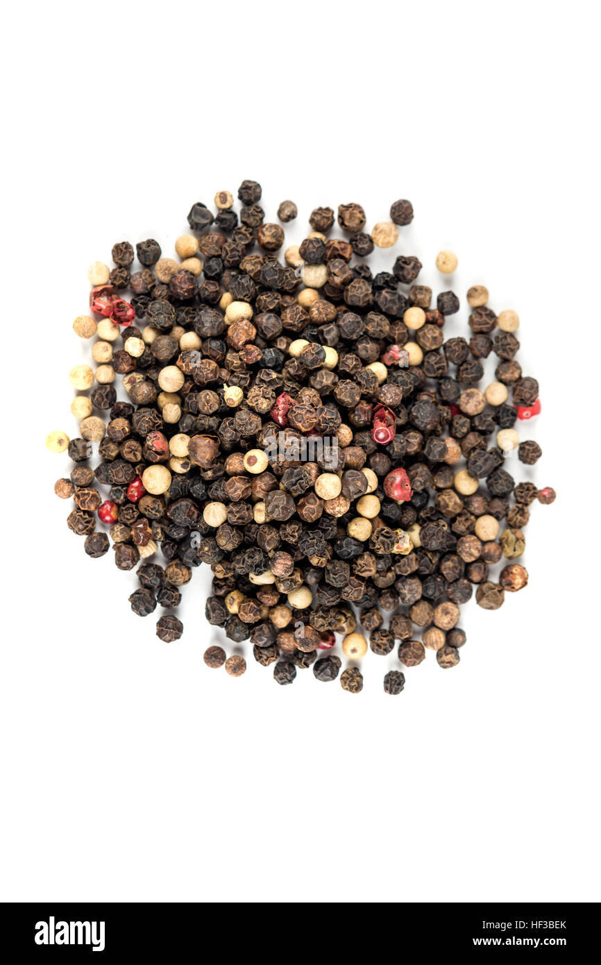 Colorful mixed peppercorns isolated on white background Stock Photo - Alamy