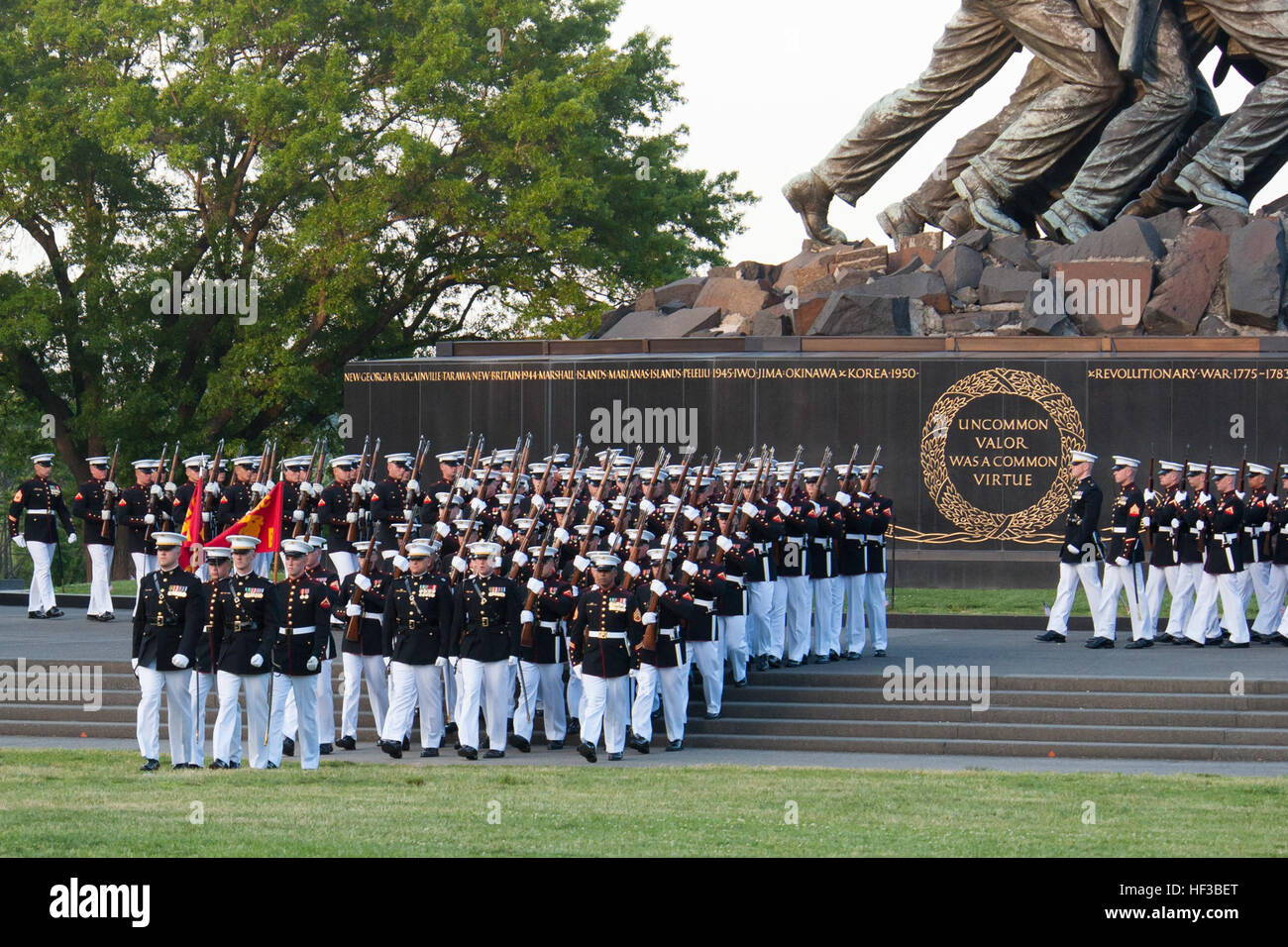 The U.S. Marines from Marine Barracks Washington (MBW) perform during ...