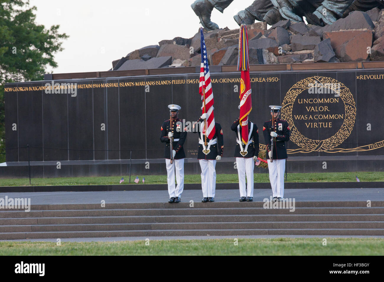 U.S. Marines with Marine Barracks Washington (MBW) present colors ...
