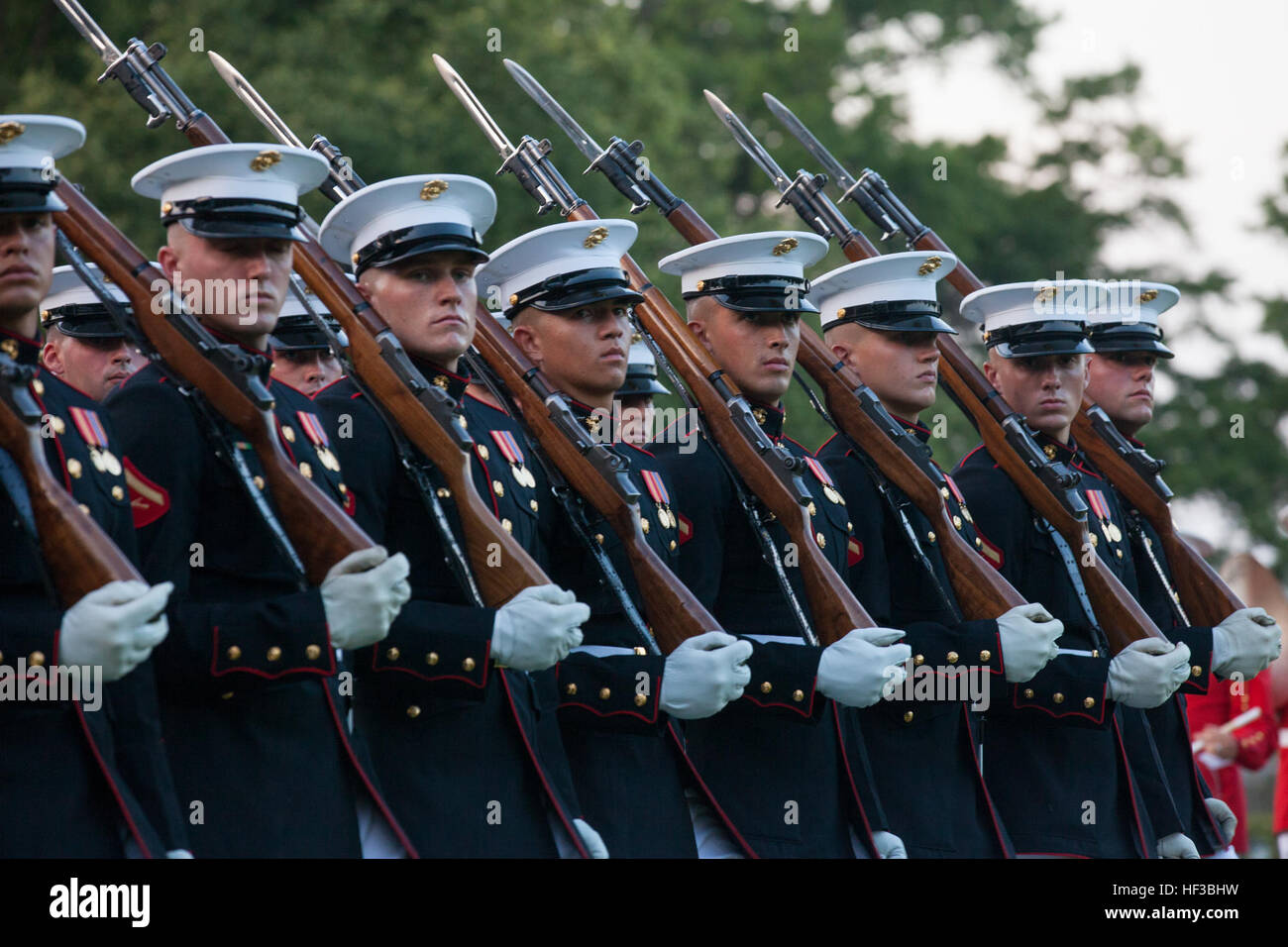 U.S. Marines with Marine Barracks Washington (MBW) present colors ...
