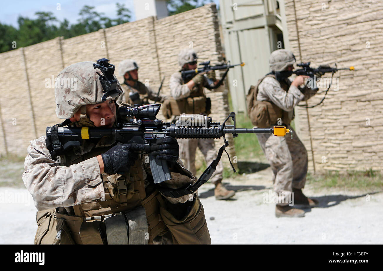 Marines with Company E, Battalion Landing Team 2/6 conduct military ...