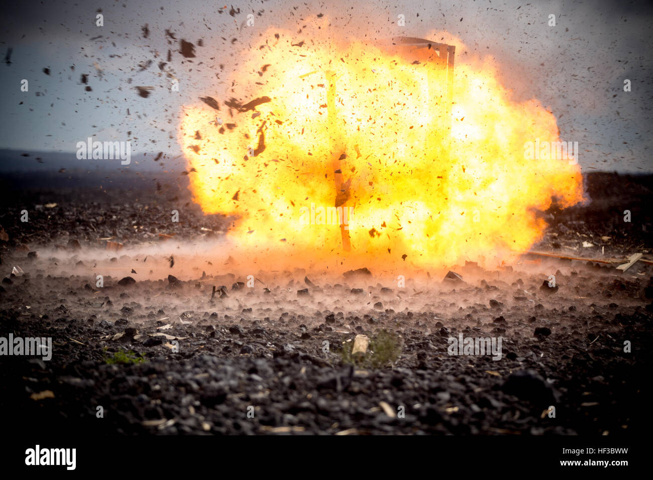 An Oval Charge detonates at Lava Viper aboard Pohakuloa Training Area ...