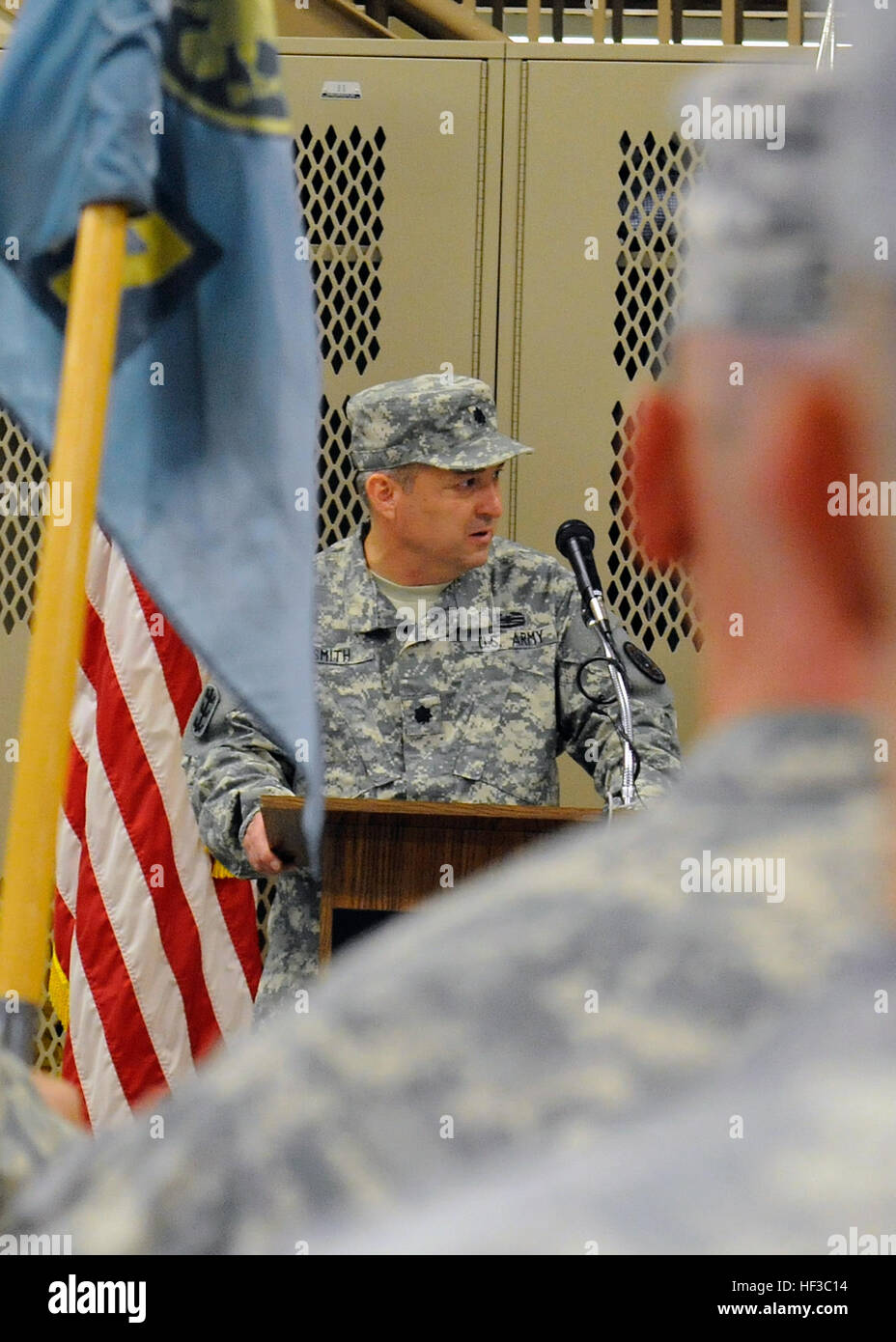 Lt. Col. Anthony W. Smith speaks to his team for the first time during ...