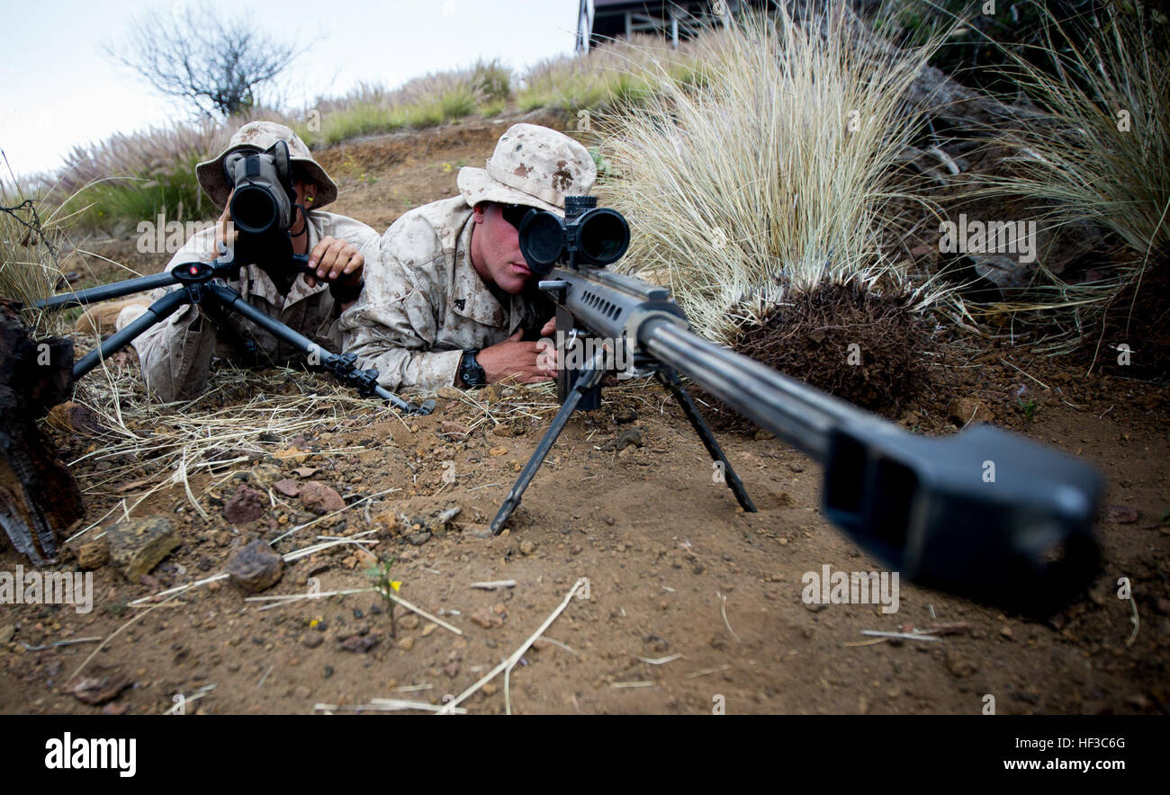 U.S. Marines attached to Scout Sniper Platoon, Weapons Company, 1st ...
