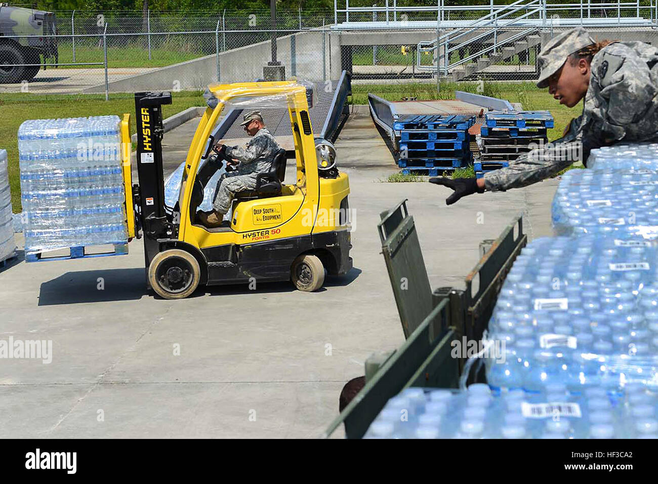 Louisiana National Guardsman Sgt. Denise Sonnier, a motor transport operator with the 1084th ...