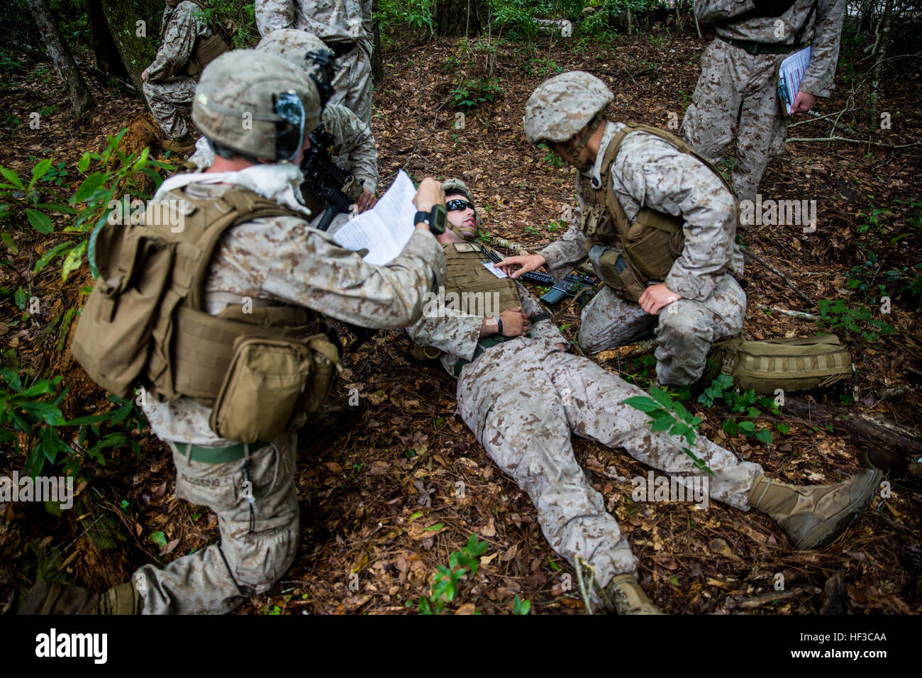 Marines with the 26th Marine Expeditionary Unit provide emergency first ...
