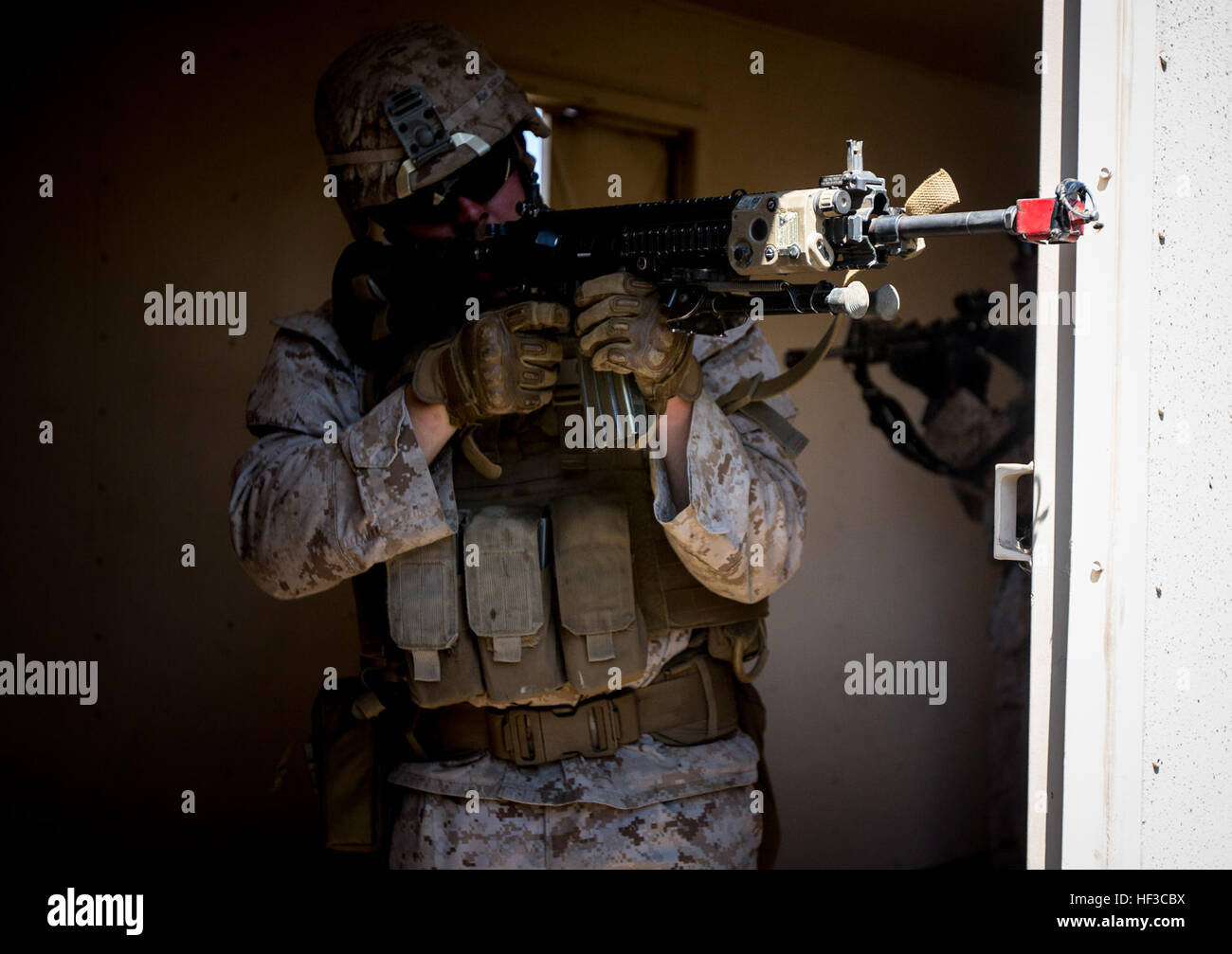 A U.S. Marines attached to 3rd Platoon, A Company, 1st Battalion, 3rd ...