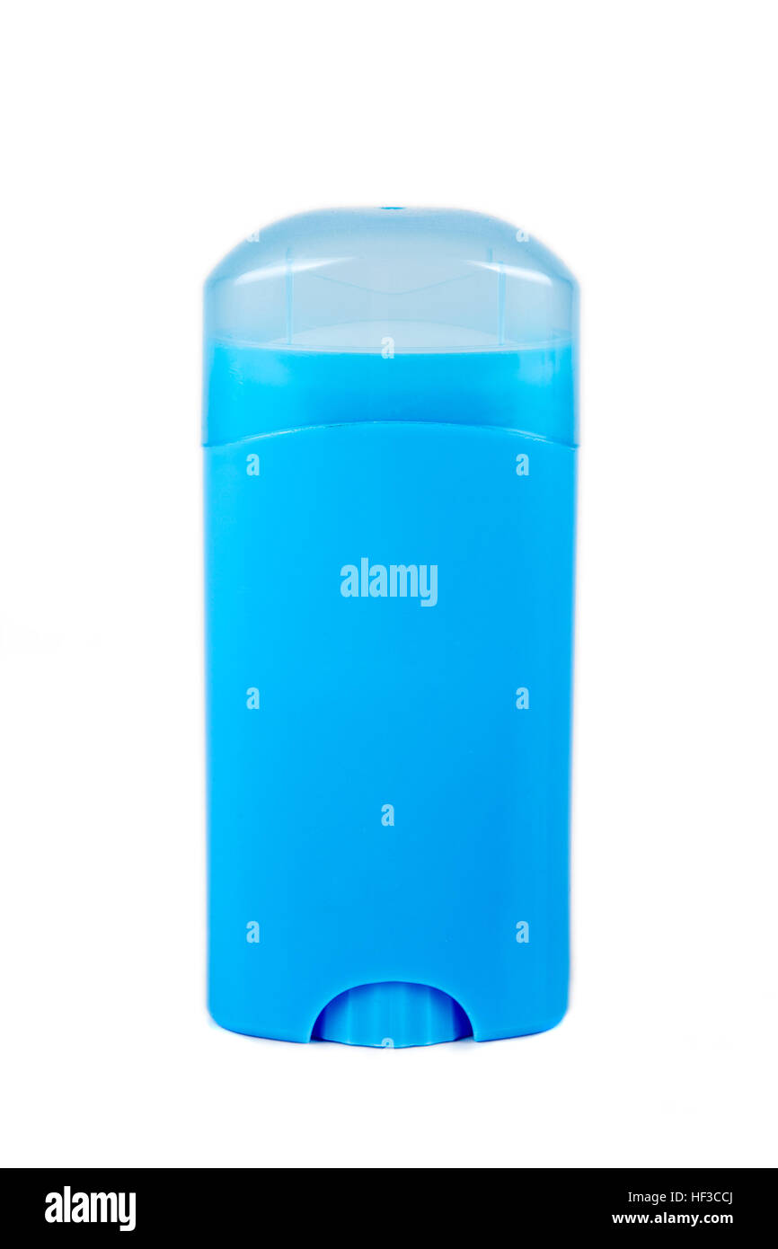 Blue deodorant container isolated on white background Stock Photo - Alamy
