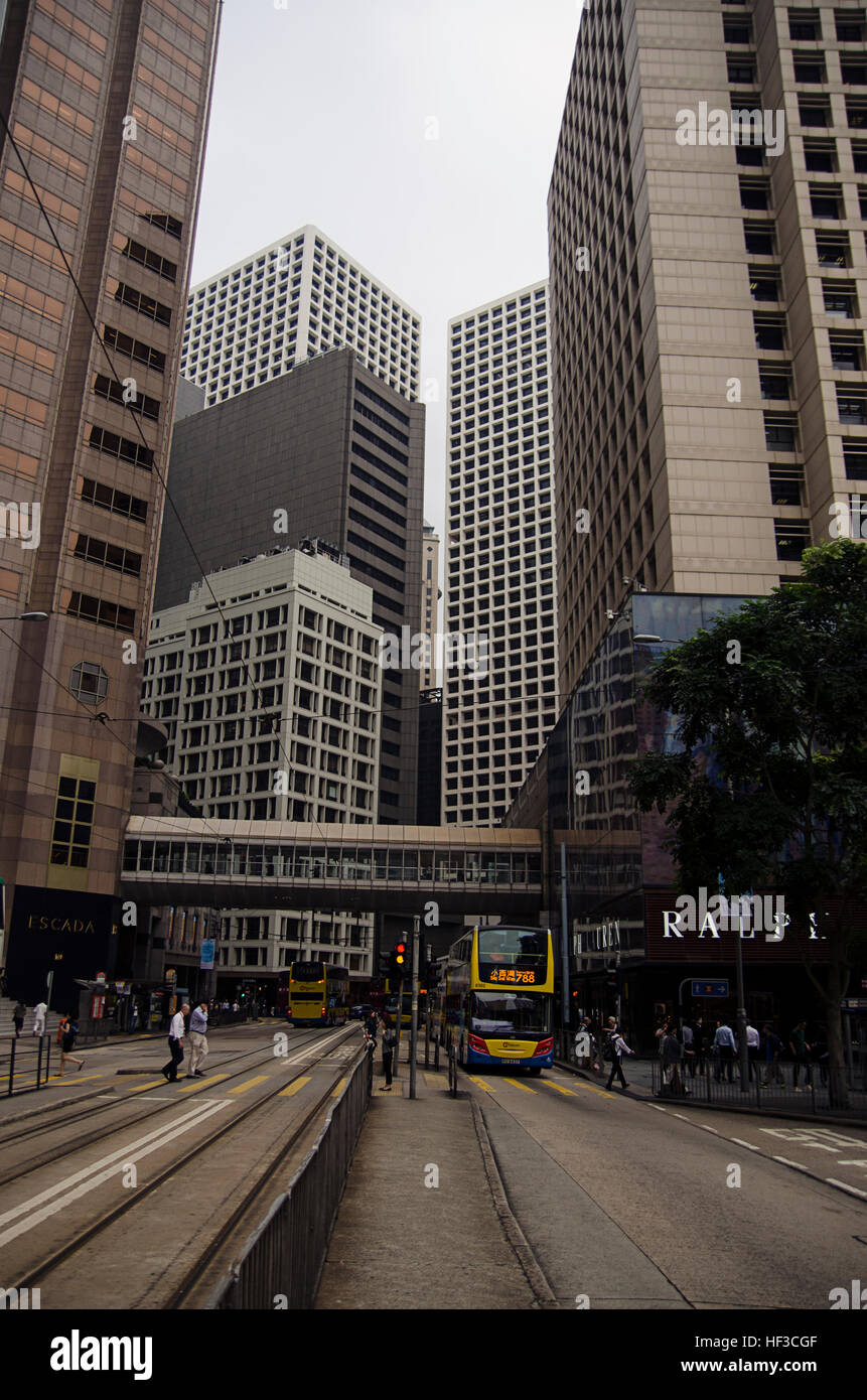 Hong Kong, China - November 11, 2014: Moving activity on busy street ...