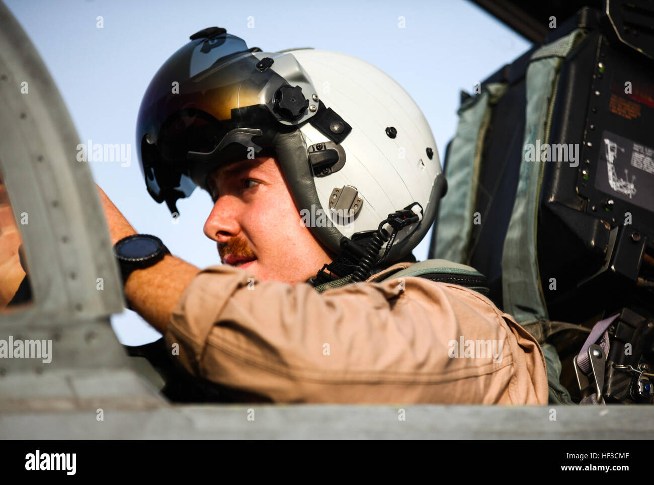 A U.S. Marine F/A-18 Hornet Pilot with Marine Fighter Attack Squadron ...