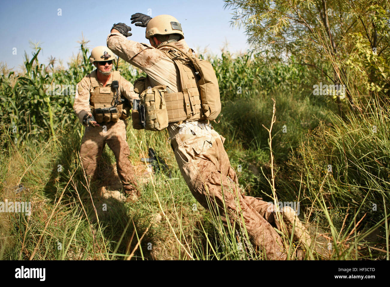 Lance Cpl. Dustin Thompson, a radio operator with Firepower Control ...